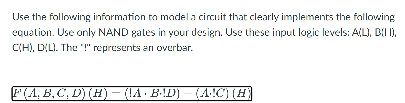 Solved Use the following information to model a circuit that | Chegg.com