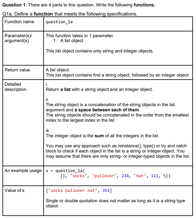 Solved Question 1: There are 4 parts to this question. Write | Chegg.com