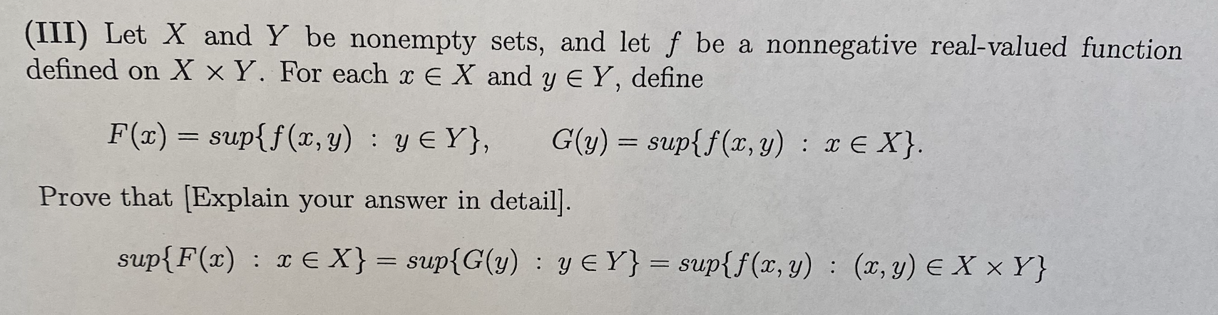 Solved Iii Let X And Y Be Nonempty Sets And Let F Be A