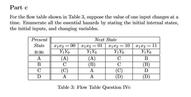 Solved For the flow table shown in Table 3 , suppose the | Chegg.com