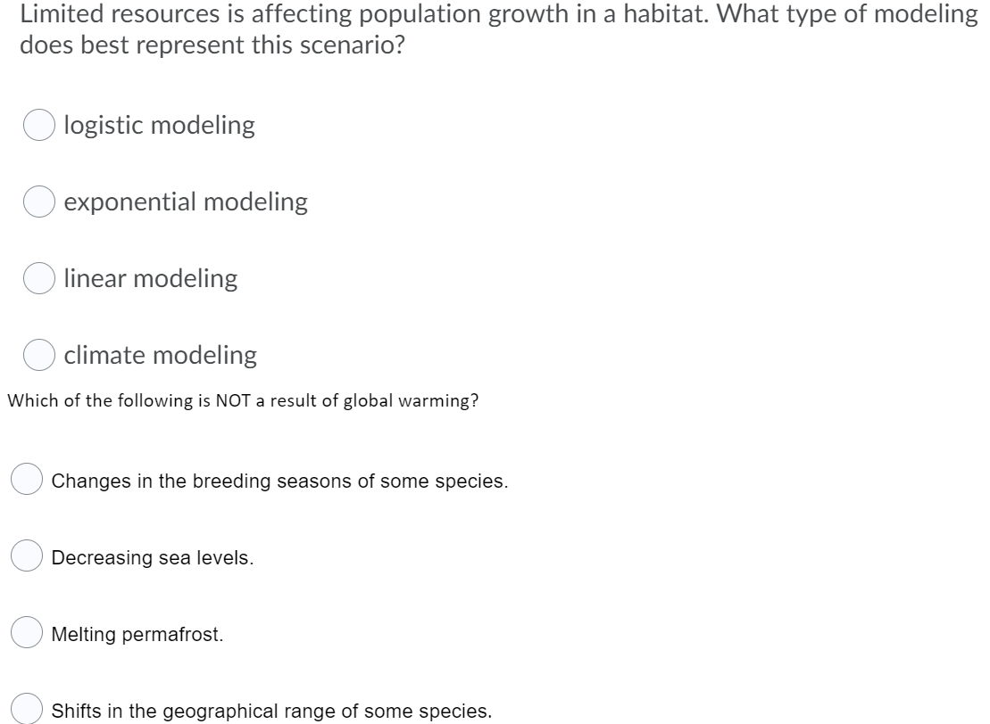 Solved Limited resources is affecting population growth in a | Chegg.com
