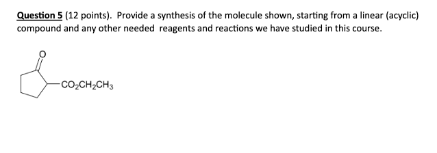 Solved Provide a synthesis of the molecule shown, starting | Chegg.com