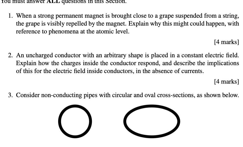Solved You must answer ALL questions in this section. 1. | Chegg.com