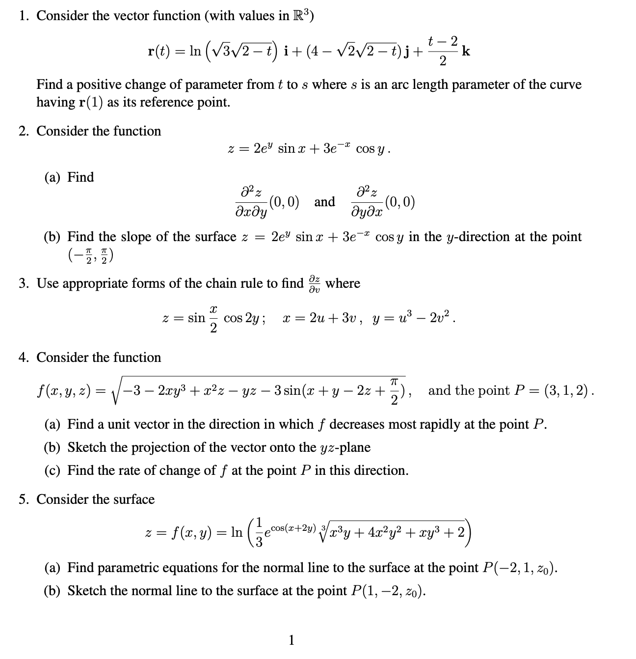 Solved Consider the vector function (with values in | Chegg.com