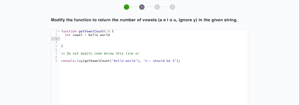Solved Modify the function to return the number of vowels (a | Chegg.com