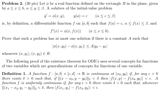 Solved Problem 2. (30 pts) Let o be a real function defined | Chegg.com