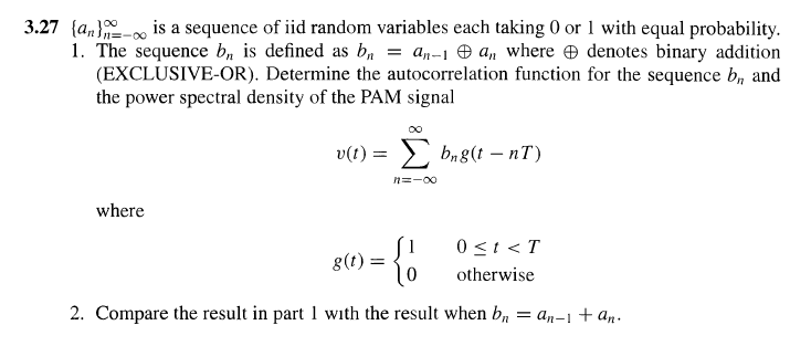 Solved = 3.27 {anne-is a sequence of iid random variables | Chegg.com
