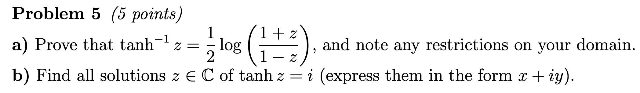 Solved Problem 5 (5 points) a) Prove that | Chegg.com