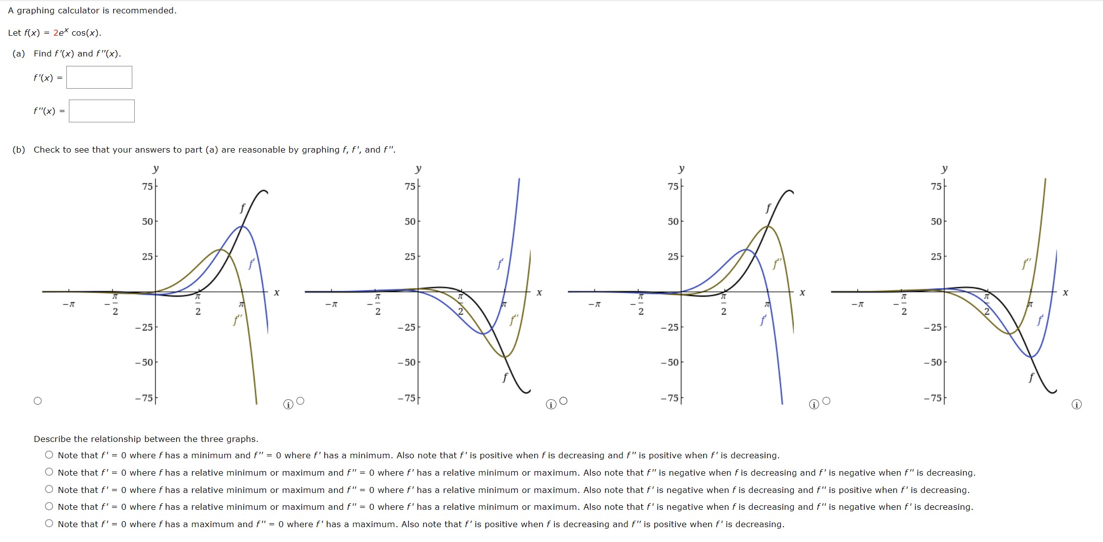 Solved A graphing calculator is recommended. Let | Chegg.com