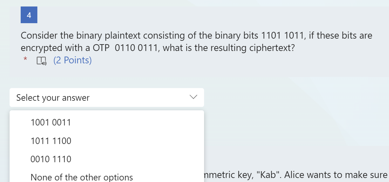 Solved Consider the binary plaintext consisting of the | Chegg.com