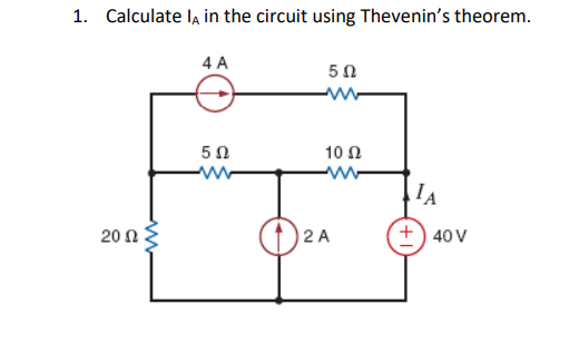 Solved Calculate IA in ﻿the circuit using Thevenin's | Chegg.com