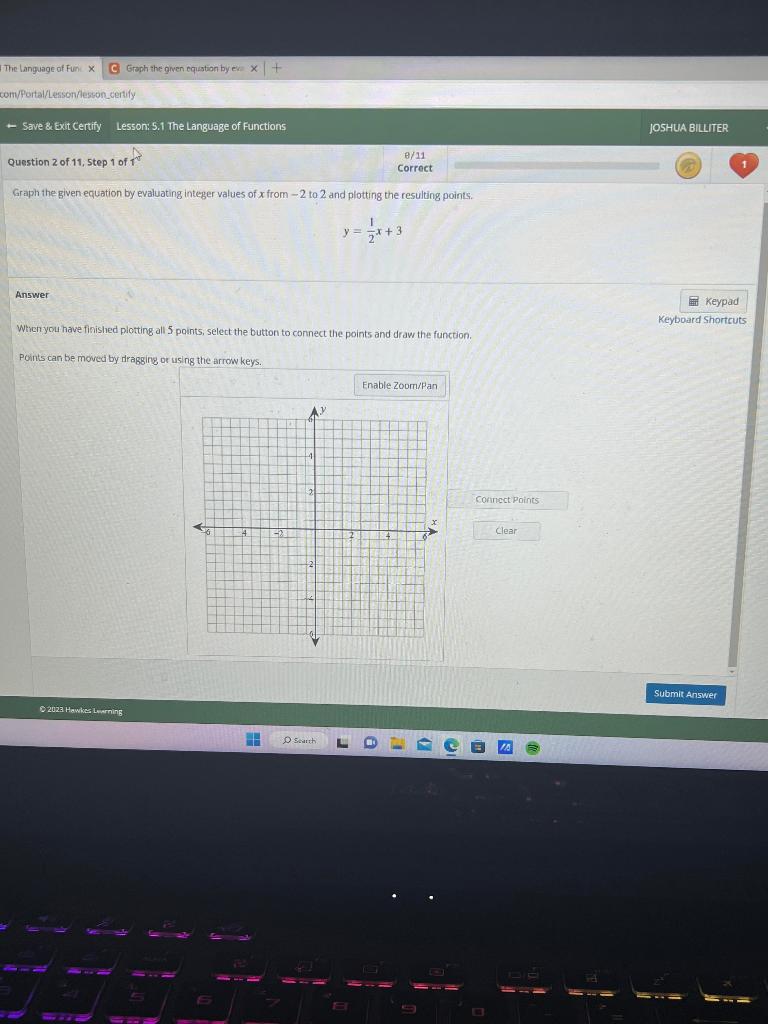Solved Graph the given equation by evaluating integer values | Chegg.com