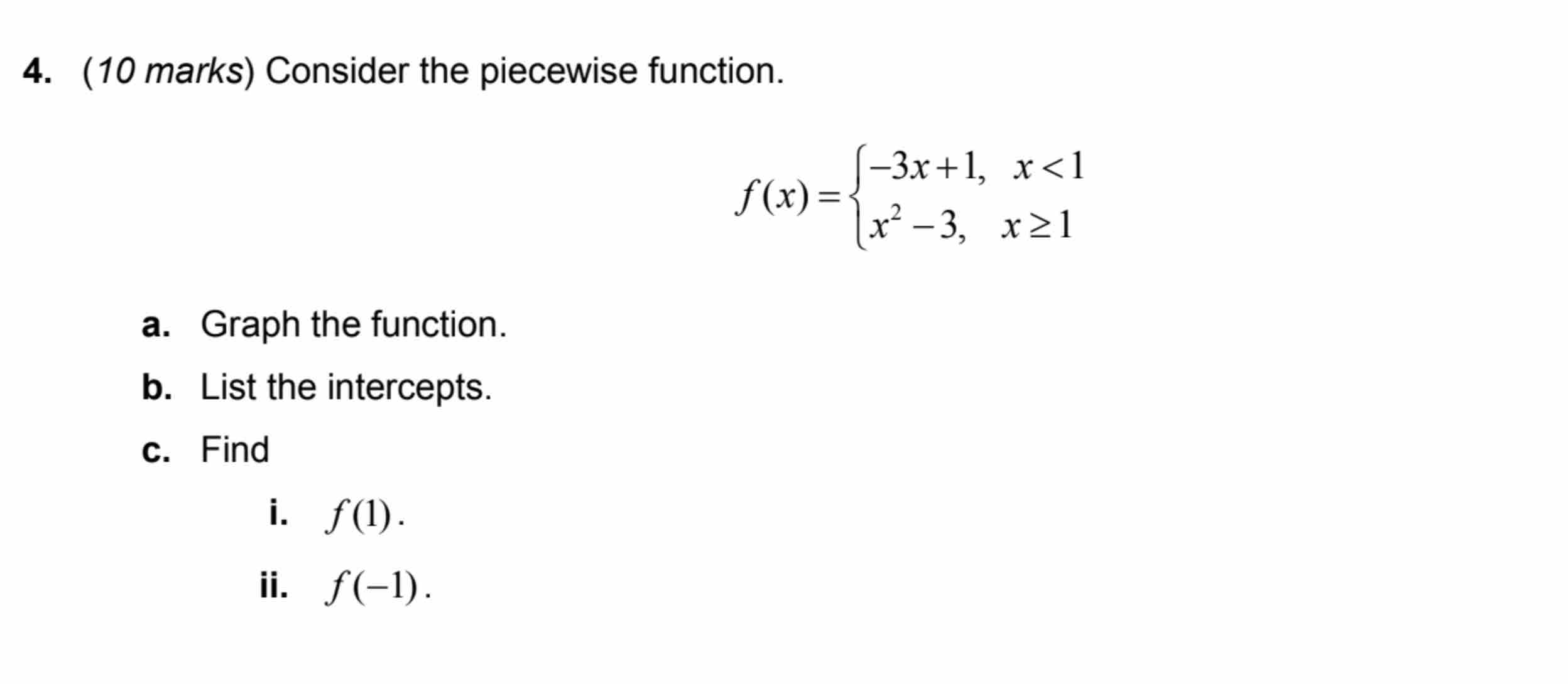 Solved (10 ﻿marks) ﻿Consider the piecewise | Chegg.com