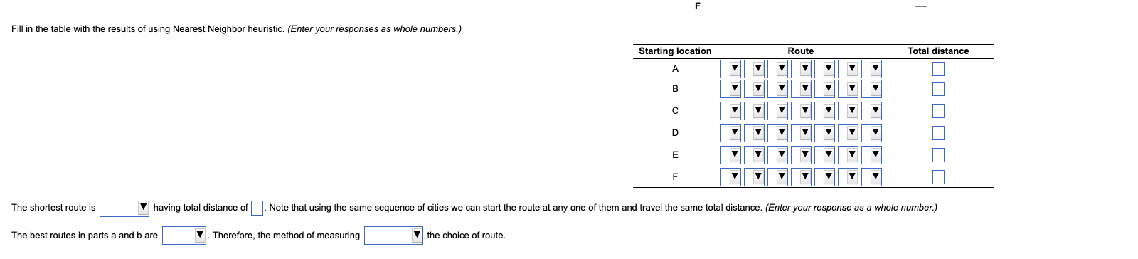 Solved Fill in the table with the results of using Nearest | Chegg.com