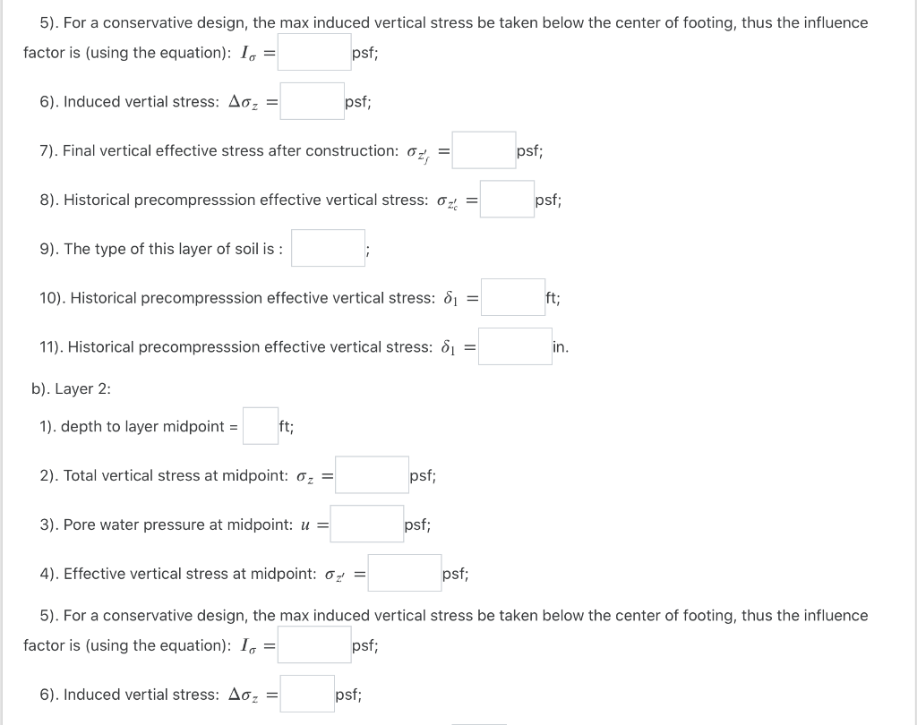 Solved A 3ft square footing carries a sustained load of | Chegg.com