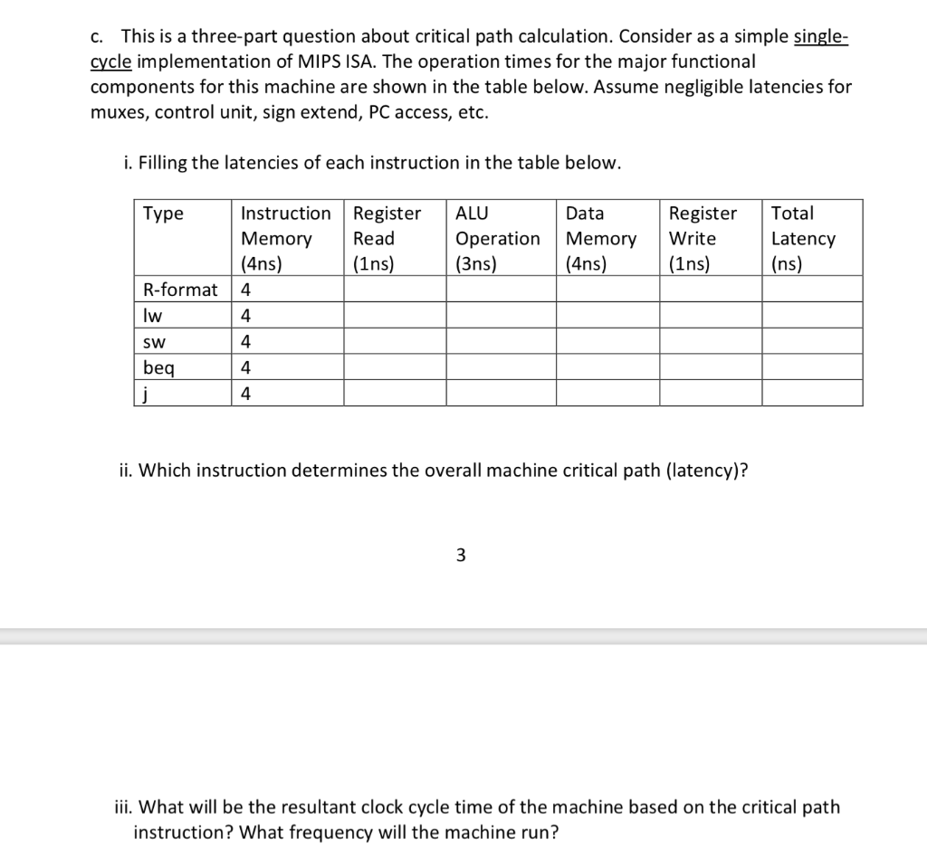 Solved c. This is a three-part question about critical path | Chegg.com