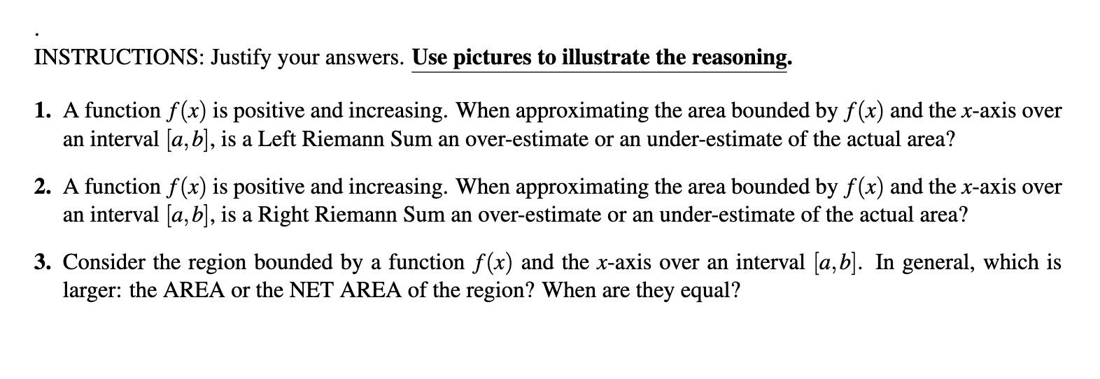 Solved INSTRUCTIONS: Justify your answers. Use pictures to | Chegg.com