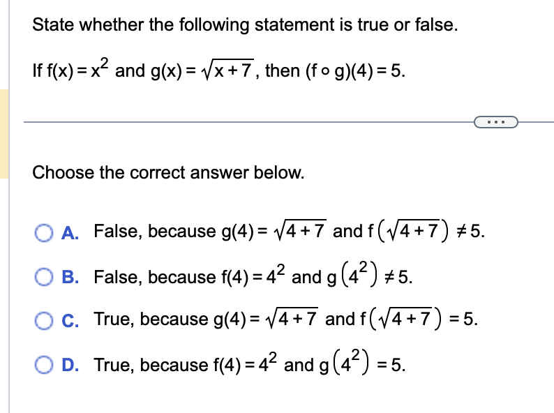 Solved State whether the following statement is true or | Chegg.com