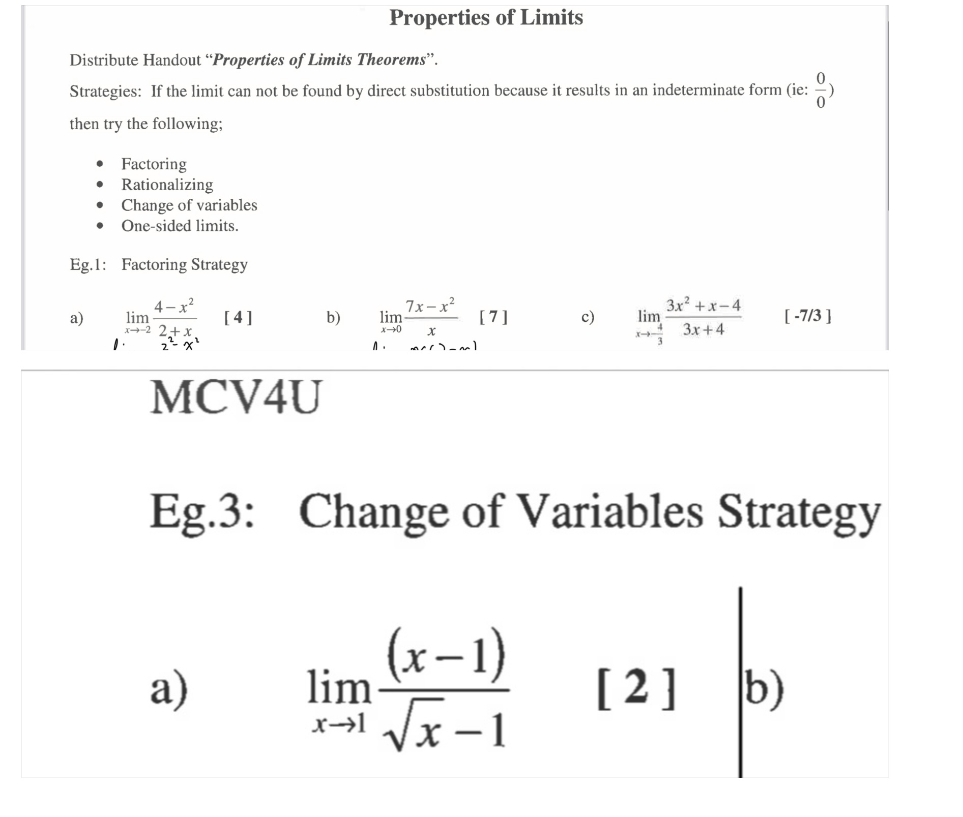 Solved Distribute Handout "Properties of Limits Theorems". | Chegg.com