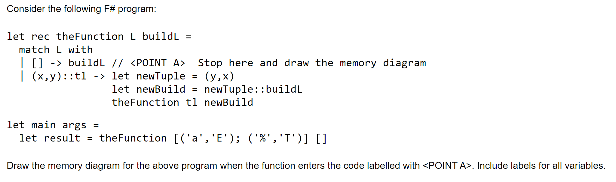 Solved Consider the following F# program: let rec | Chegg.com