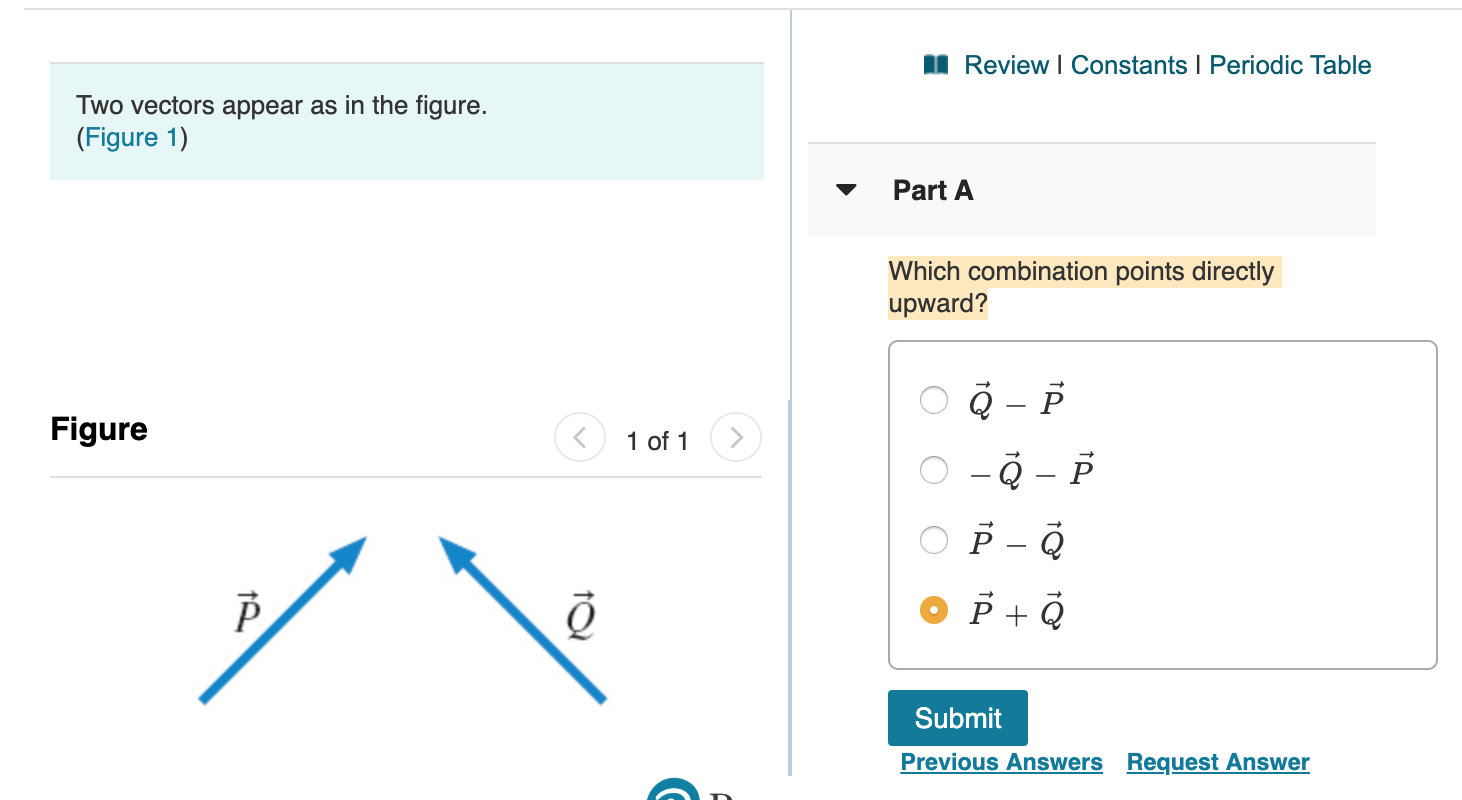 Solved MI Review | Constants | Periodic Table Two vectors | Chegg.com Solved MI Review | Constants | Periodic Table Two vectors | Chegg.com