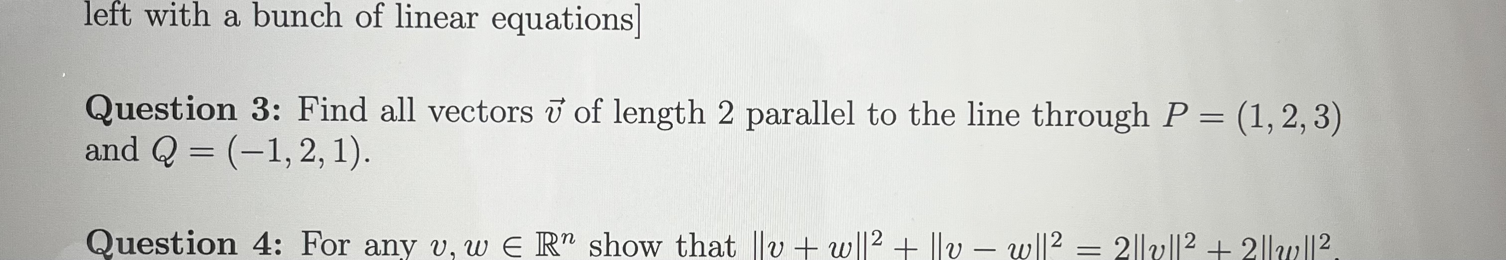 Solved left with a bunch of linear equations] Question 3: | Chegg.com