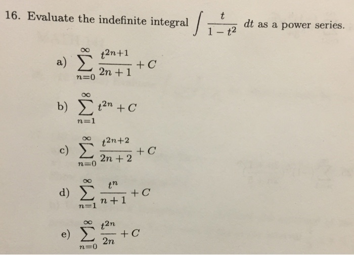 Solved Evaluate the indefinite integral t/1 - t^2 dt as a | Chegg.com