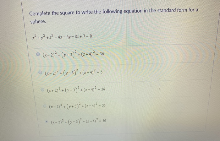 Solved Complete the square to write the following equation | Chegg.com