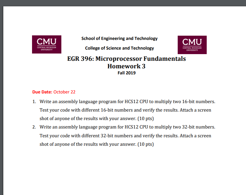 School of Engineering and Technology CMU СMU College | Chegg.com