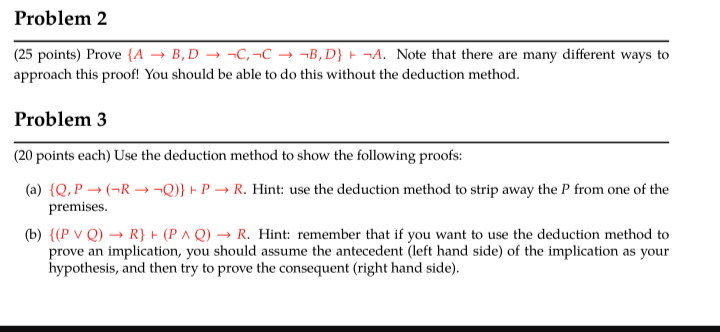 Solved (25 points) Prove {A→B,D→¬C,¬C→¬B,D}⊢¬A. Note that | Chegg.com
