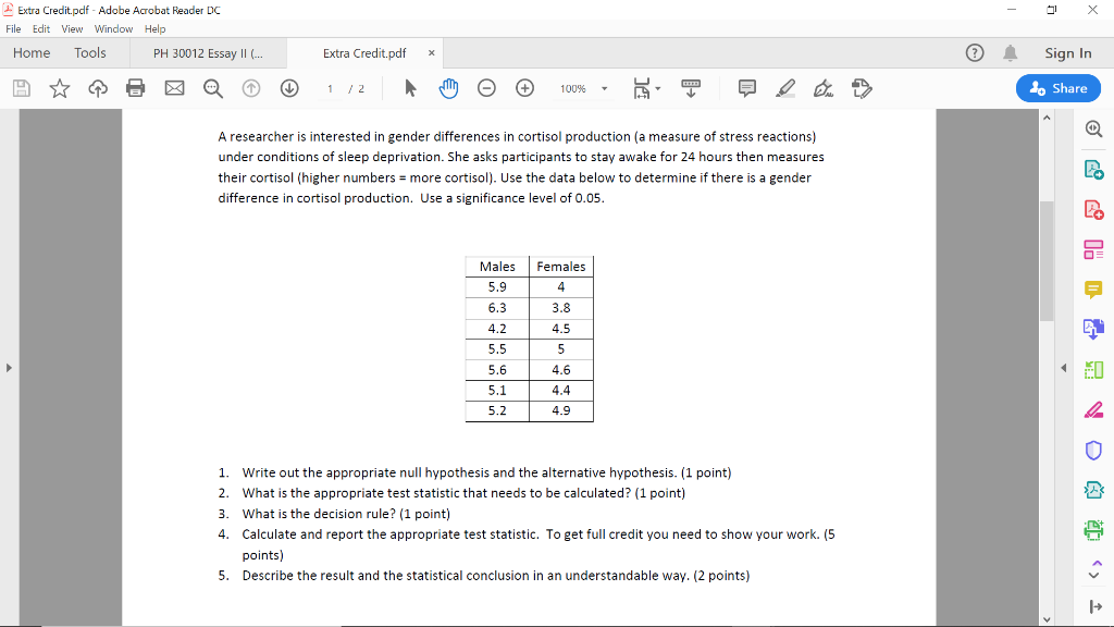Solved - X Extra Credit.pdf - Adobe Acrobat Reader DC File | Chegg.com
