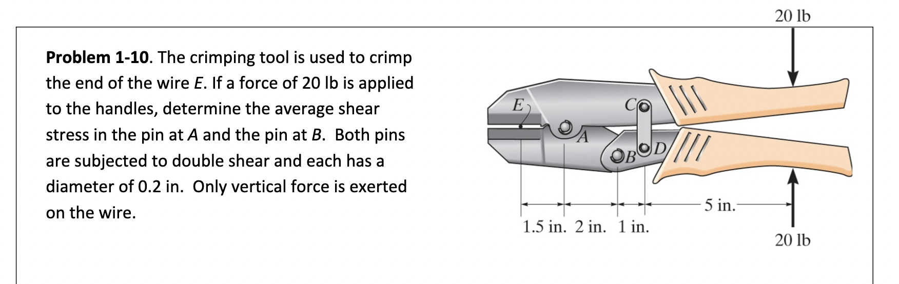 Solved Problem 1-10. The crimping tool is used to crimp the | Chegg.com