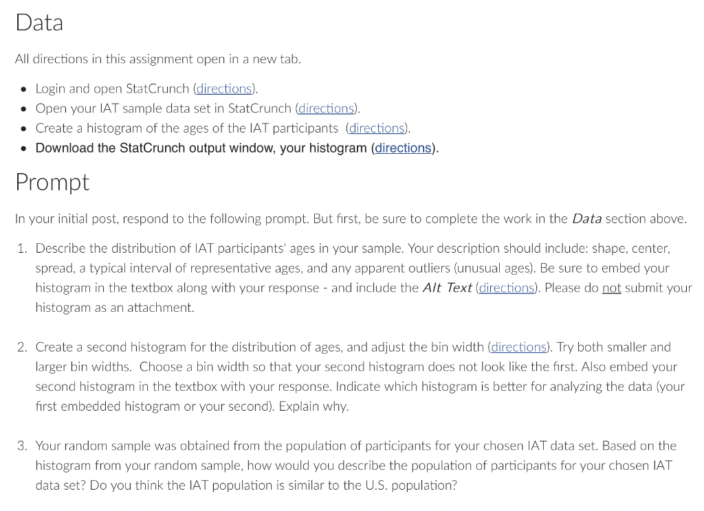 Solved Data All directions in this assignment open in a new | Chegg.com