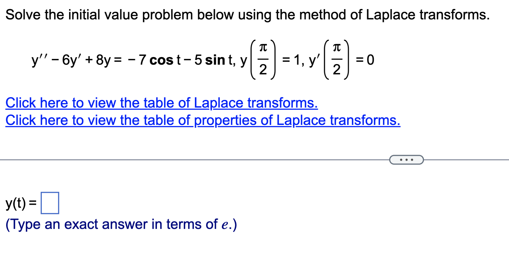 Solved Solve the initial value problem below using the | Chegg.com