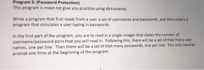 Solved Program 3: (Password Protection) This program is mean | Chegg.com