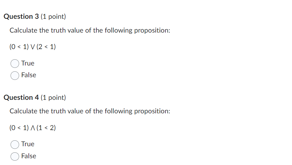 Solved Calculate the truth value of the following | Chegg.com
