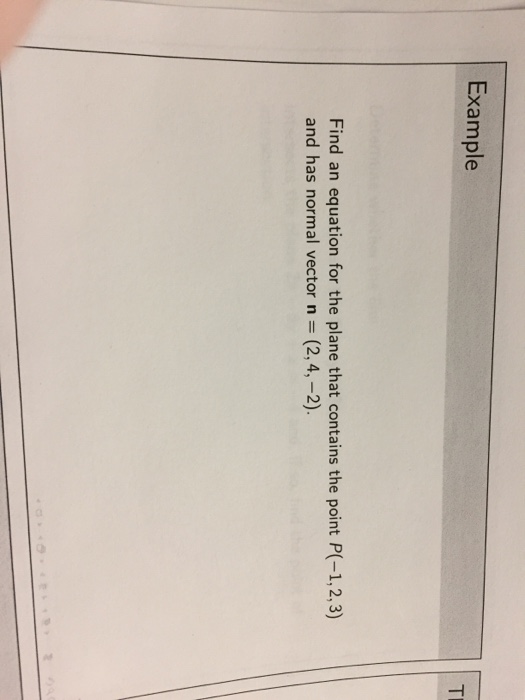Solved Example Find a normal vector to the plane with vector | Chegg.com