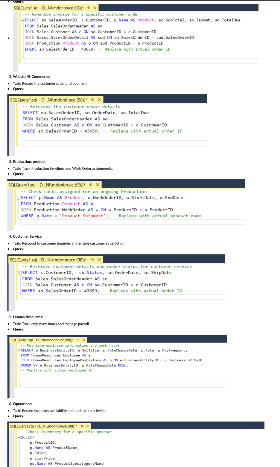 Solved In-Class Hands-On Activity: Using the AdventureWorks | Chegg.com