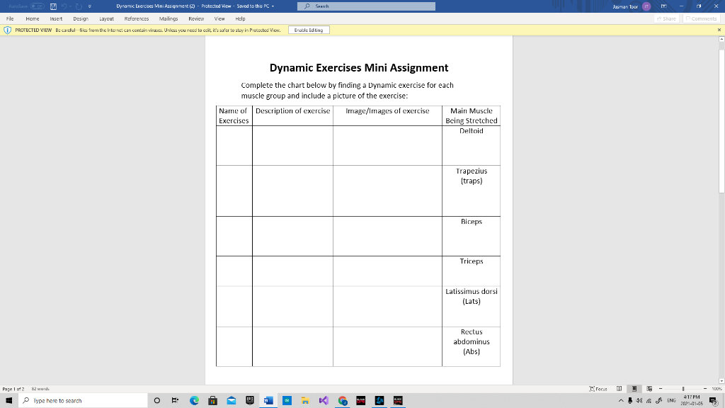 Solved P Dynamic Exercices Mini Assignment (2) - Protected | Chegg.com
