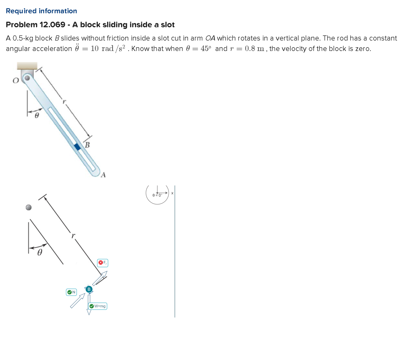 Required informationProblem 12.069 - ﻿A block sliding | Chegg.com
