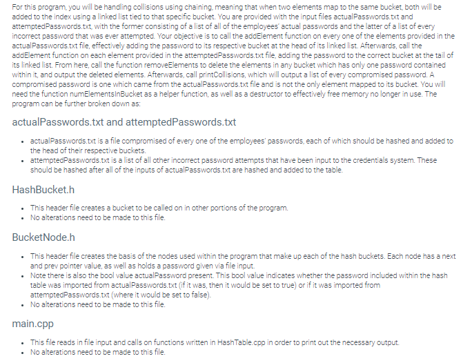 For this program, you will be handling collisions | Chegg.com