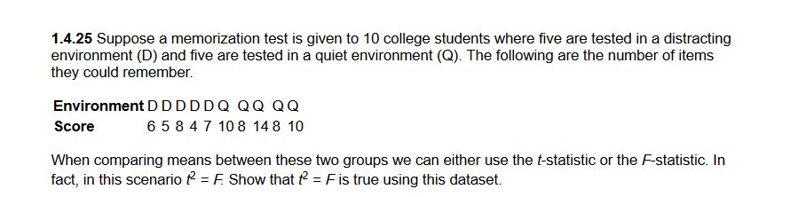 Solved 1.4.25 ﻿Suppose a memorization test is given to 10 | Chegg.com