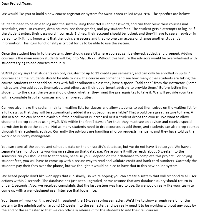 Solved Dear Project Team, We would like you to build a new | Chegg.com