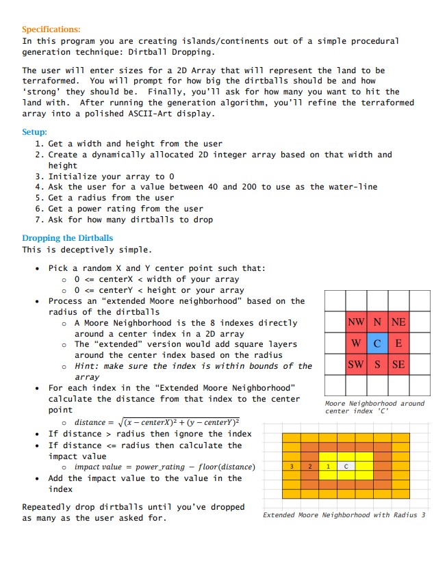 Solved Specifications:In this program you are creating | Chegg.com