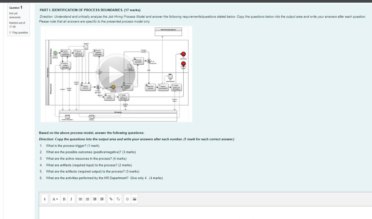 Question 1 Not yet answered PART I IDENTIFICATION OF | Chegg.com