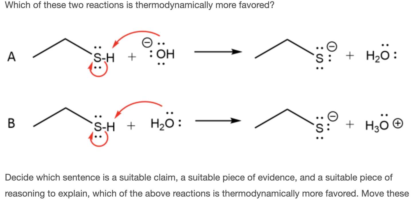 Solved Which of these two reactions is thermodynamically | Chegg.com