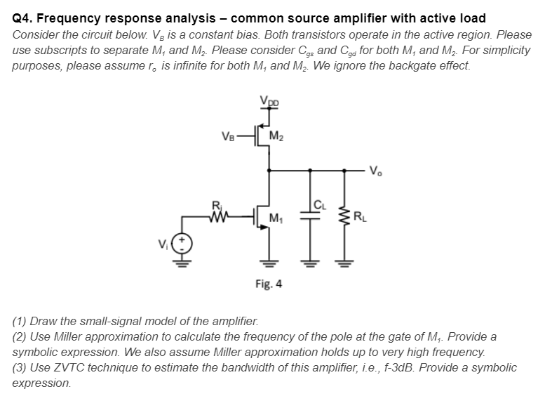 Solved Q4. Frequency response analysis - common source | Chegg.com