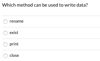 Solved Which method can be used to write data? rename exist | Chegg.com