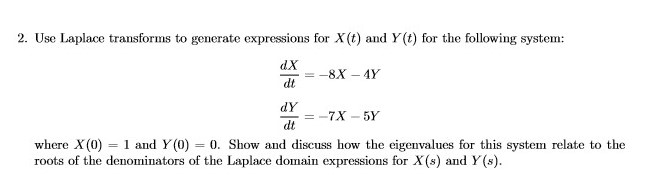 Solved 2. Use Laplace transforms to generate expressions for | Chegg.com
