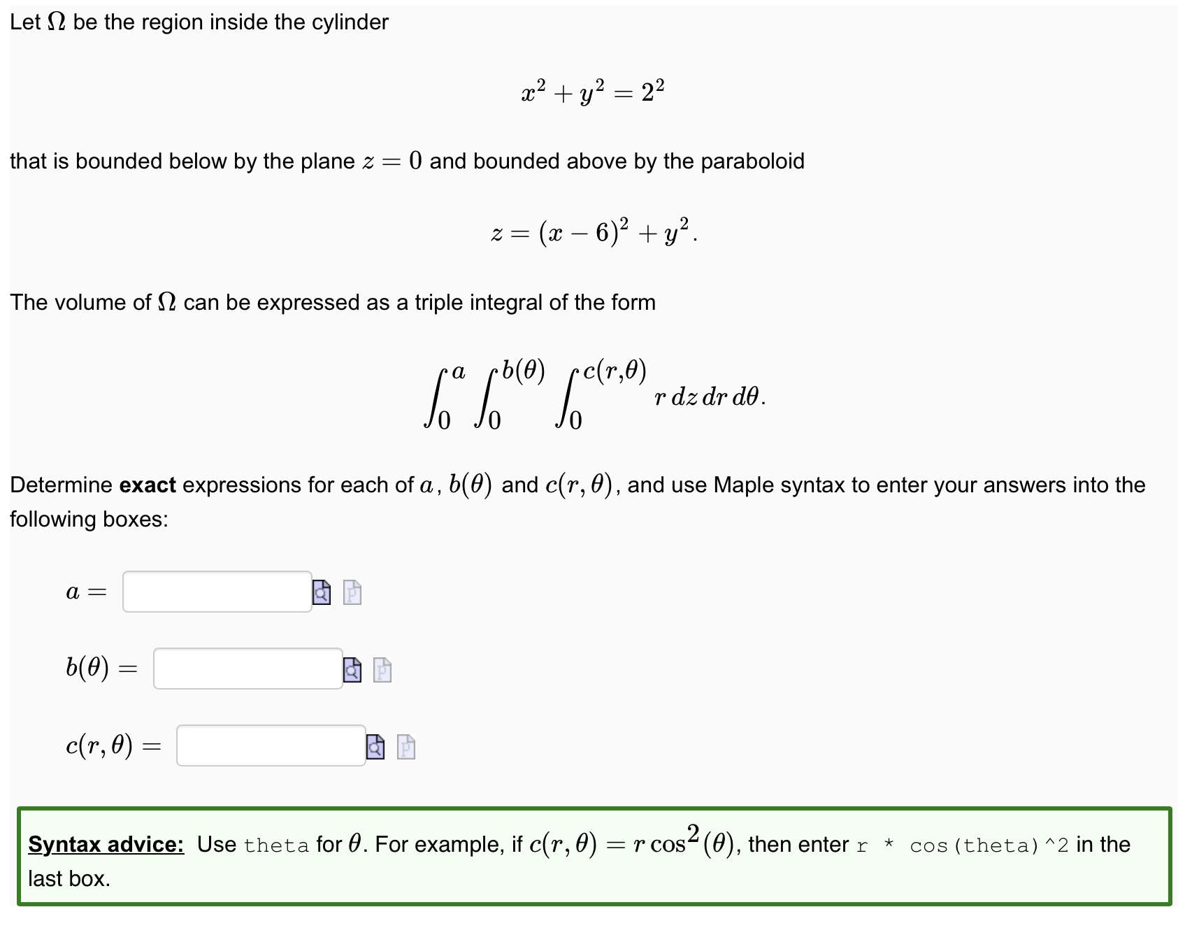 Solved Let Ωbe ﻿the region inside the cylinderx2+y2=22that | Chegg.com